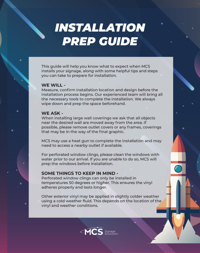 Installation Prep Guide | MCS Signage Solutions | Peru, Illinois